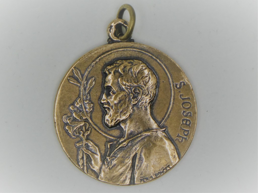 St. Joseph with Lily Bronze Medal | Joseph Sciambra