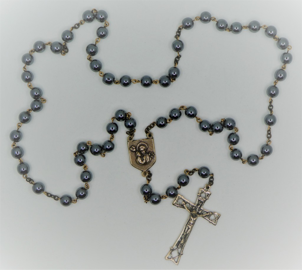 St. Joseph Hematite Heavy-Duty Rosary | Joseph Sciambra
