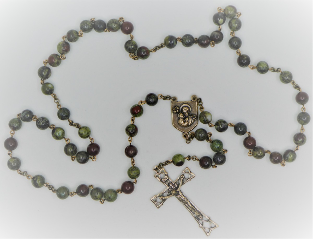 St. Joseph Bloodstone Heavy-Duty Rosary | Joseph Sciambra