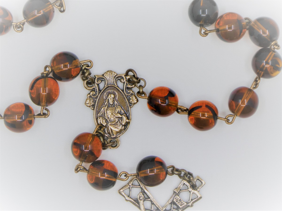 Tortoise-Shell Czech Glass Jesus Prayer Beads | Joseph Sciambra
