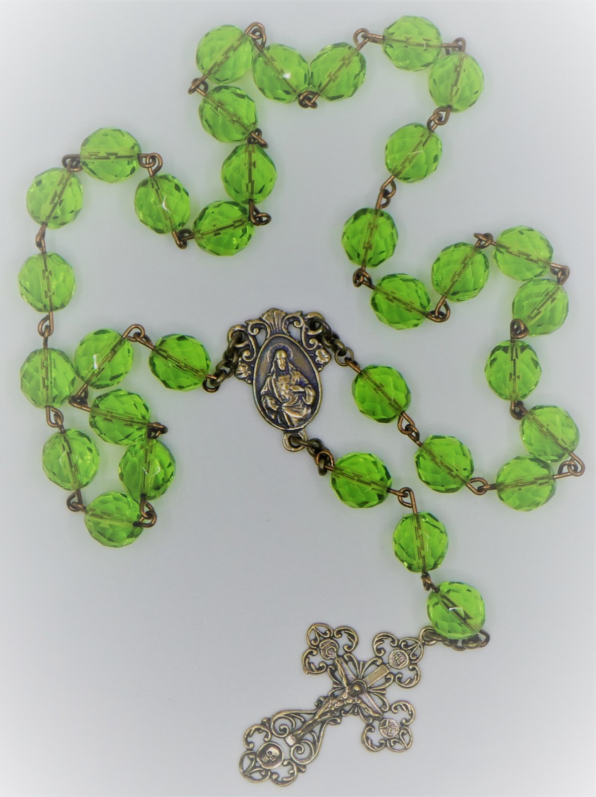 Green Czech Glass Jesus Prayer Beads | Joseph Sciambra