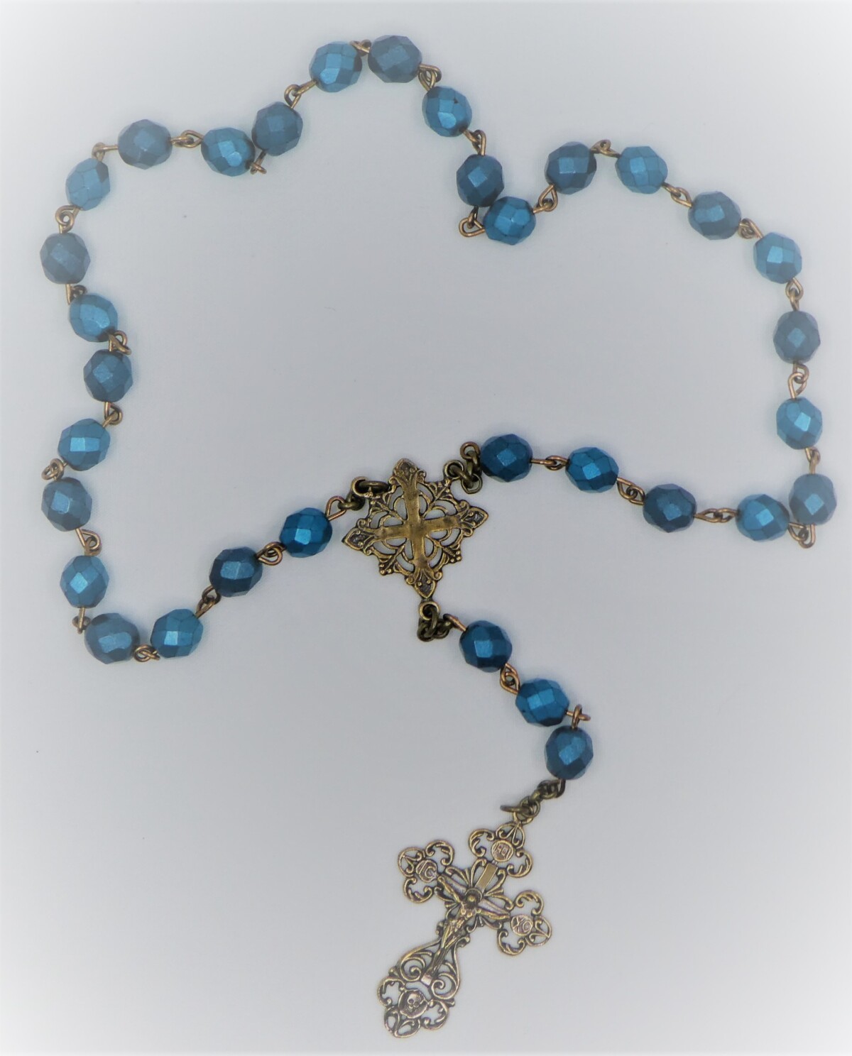 Blue-Iris Czech Glass Jesus Prayer Beads | Joseph Sciambra
