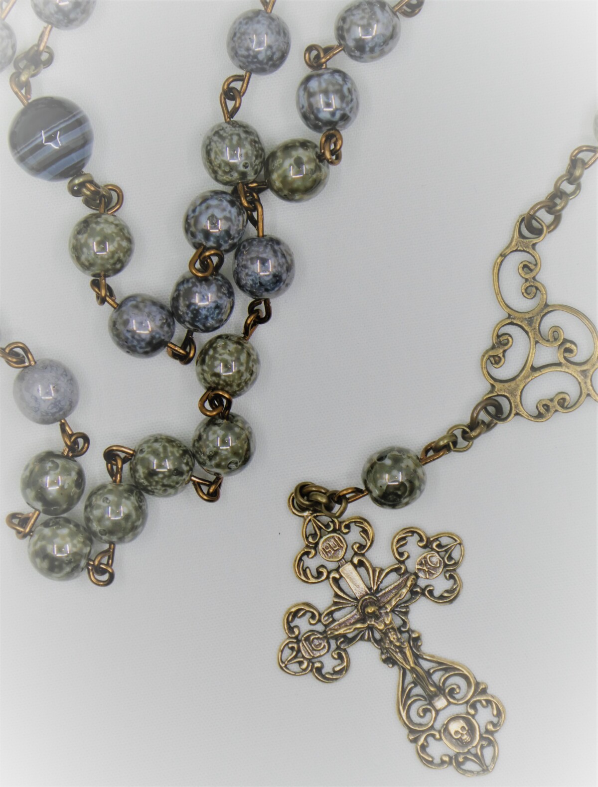 100-Bead Jesus Prayer Gray Czech Glass Chotki | Joseph Sciambra