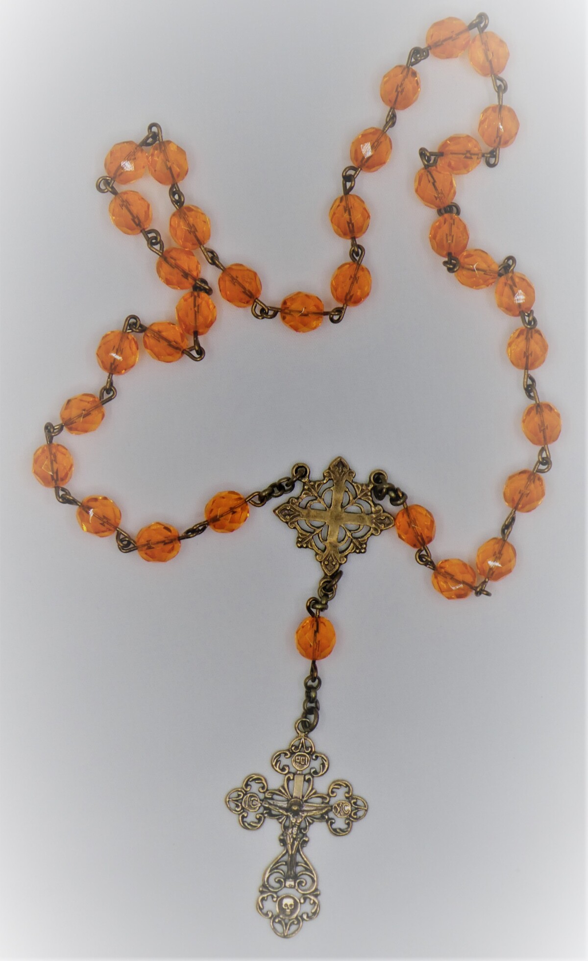Orange Czech Glass Jesus Prayer Beads | Joseph Sciambra