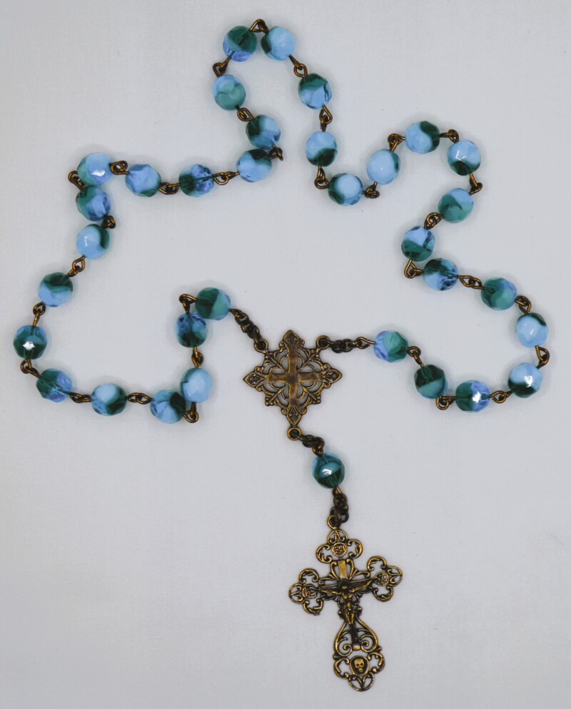 Sea Blue-Green Glass Jesus Prayer Beads | Joseph Sciambra