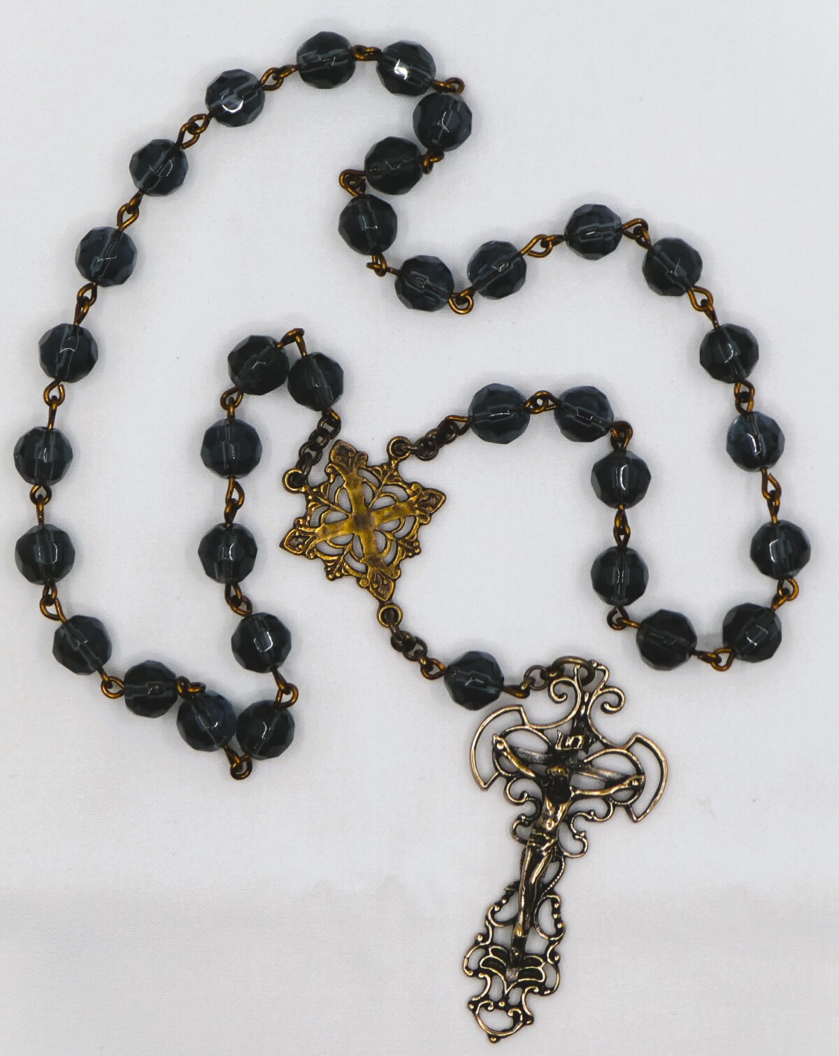 Blue-Gray Czech Glass Jesus Prayer Beads | Joseph Sciambra