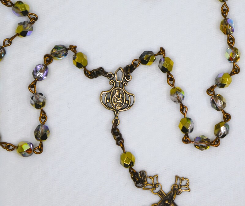 40-Bead Jesus Prayer Gold-Amber Czech Glass Chotki | Joseph Sciambra