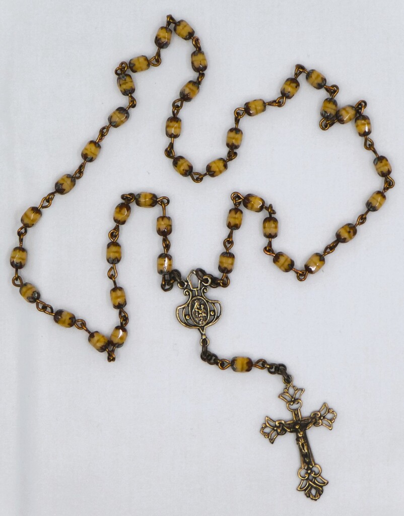 40-Bead Jesus Prayer Ivory-Brown Czech Glass Chotki | Joseph Sciambra