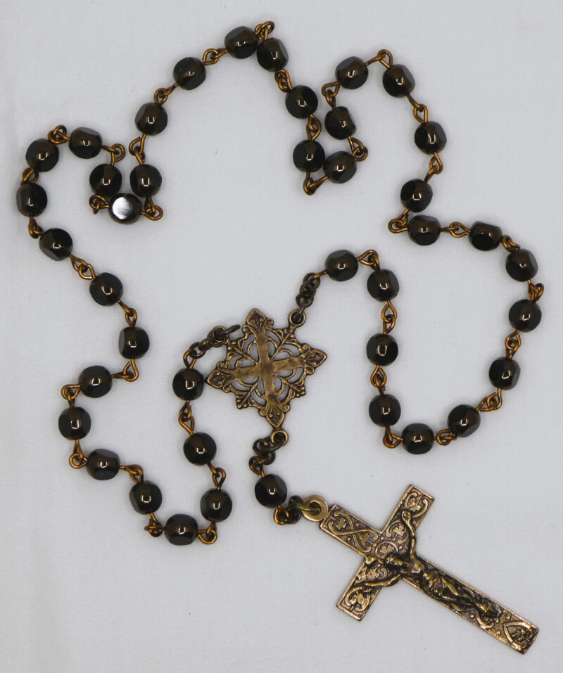 40-Bead Jesus Prayer Black and Bronze Czech Glass Chotki | Joseph Sciambra