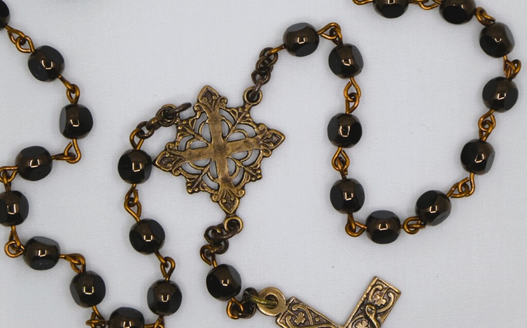 40-Bead Jesus Prayer Black and Bronze Czech Glass Chotki | Joseph Sciambra