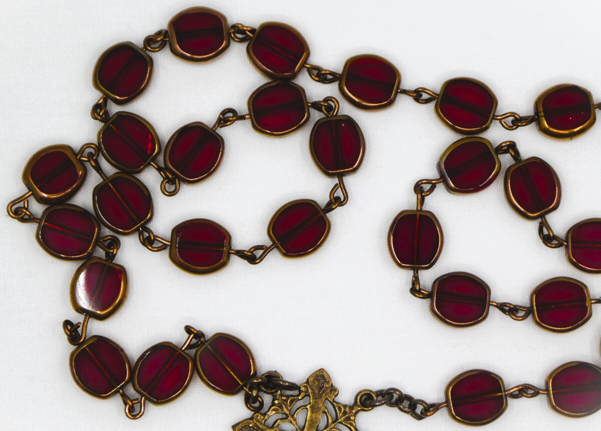 Bronze/Red Oval Czech Glass Jesus Prayer Beads | Joseph Sciambra