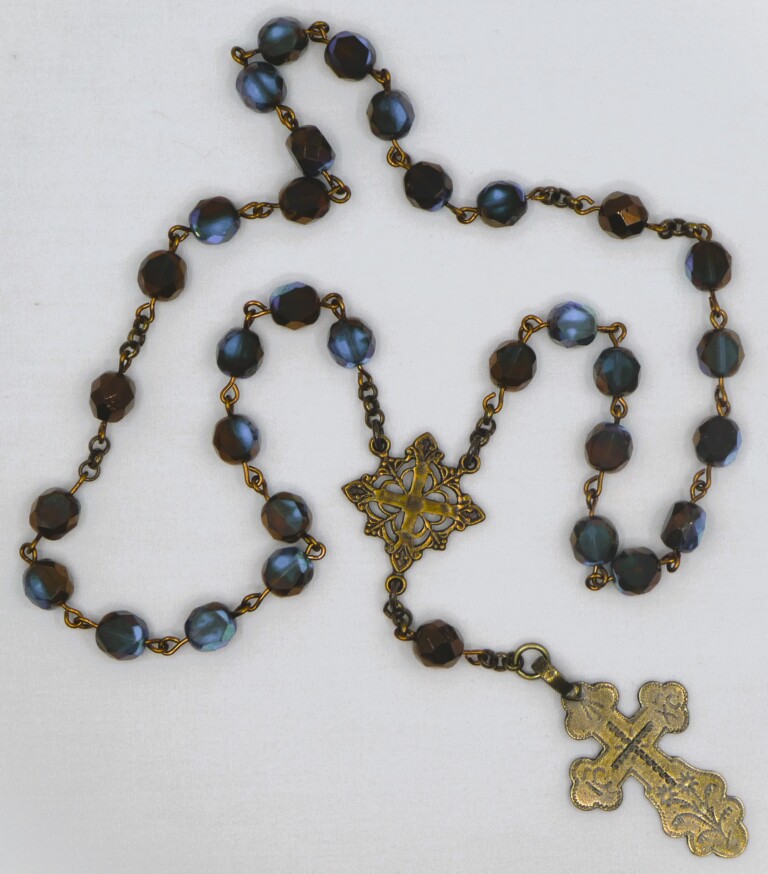 Bronze/Sapphire Czech Glass Jesus Prayer Beads | Joseph Sciambra